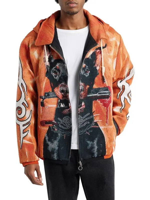 VERYRARE Printed Boxy Jacket - Orange