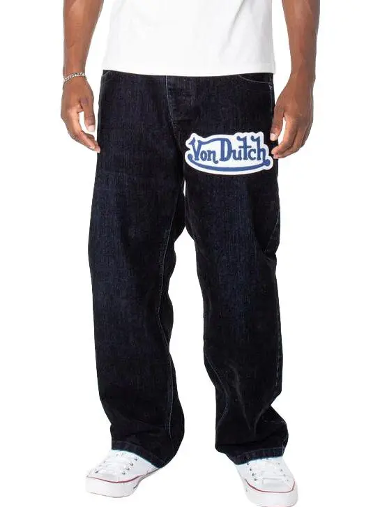 VON DUTCH Bandidos 2-in-1 Pocket Straight Leg Jean - Marine Ink