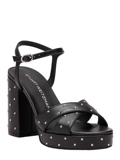 STUART WEITZMAN Studded Platform Sandal - Black