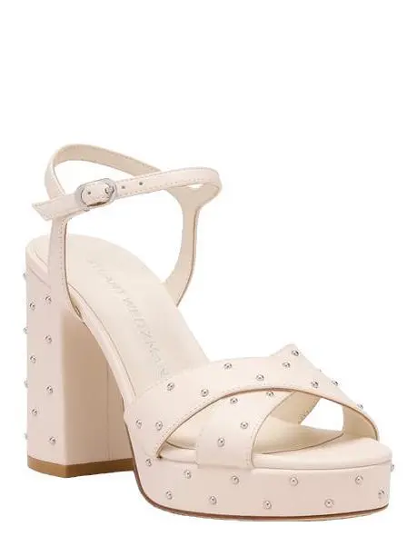 STUART WEITZMAN Studded Platform Sandal - Linen