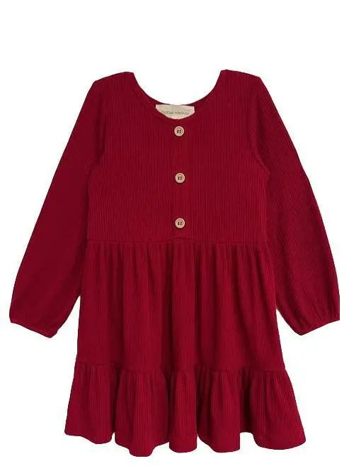 MABEL + HONEY Ribbed Rosie Dress - Red