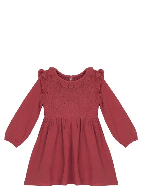 MABEL + HONEY Textured Gauze Dress - Red