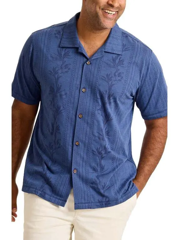 Tommy Bahama Palm Fresco Beach Islandzone® Button-up Camp Shirt - Carbon Navy