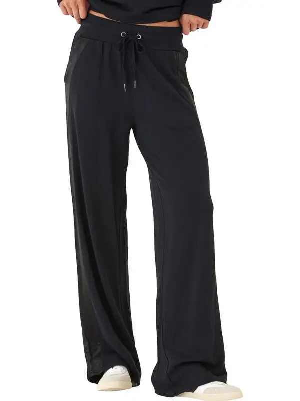 THREADS 4 THOUGHT Diane Fleece Wide Leg Sweatpants - Black