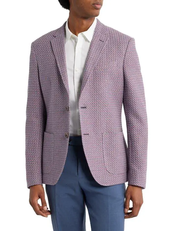 Etro Roma Jersey Jacquard Sport Coat - Red Multicolor