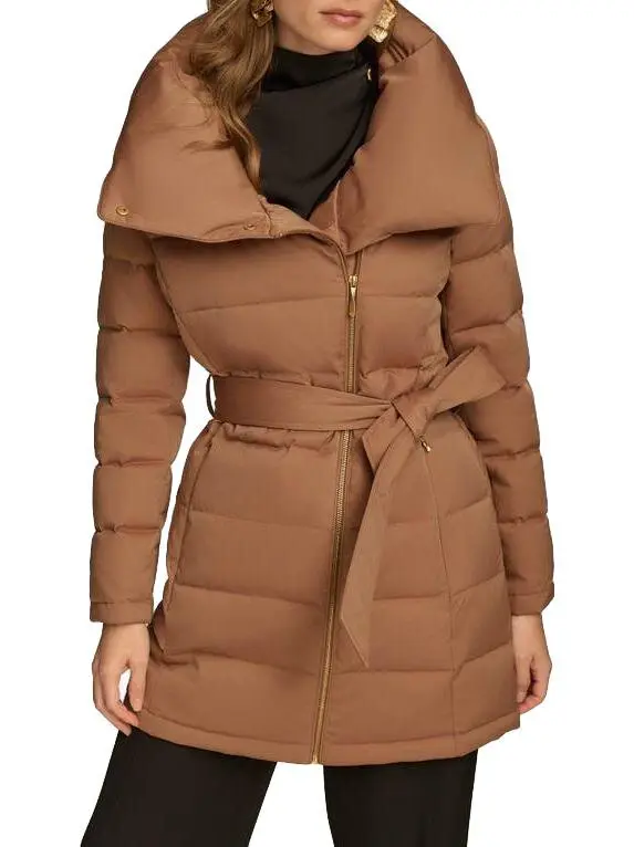 Donna Karan New York Water-resistant Belted Puffer Coat - Antiq.gold