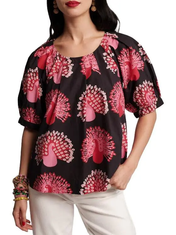 FRANCES VALENTINE Zonda Peacock Top - Black/multi