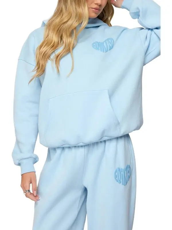 EDIKTED Logo Hoodie - Light-blue