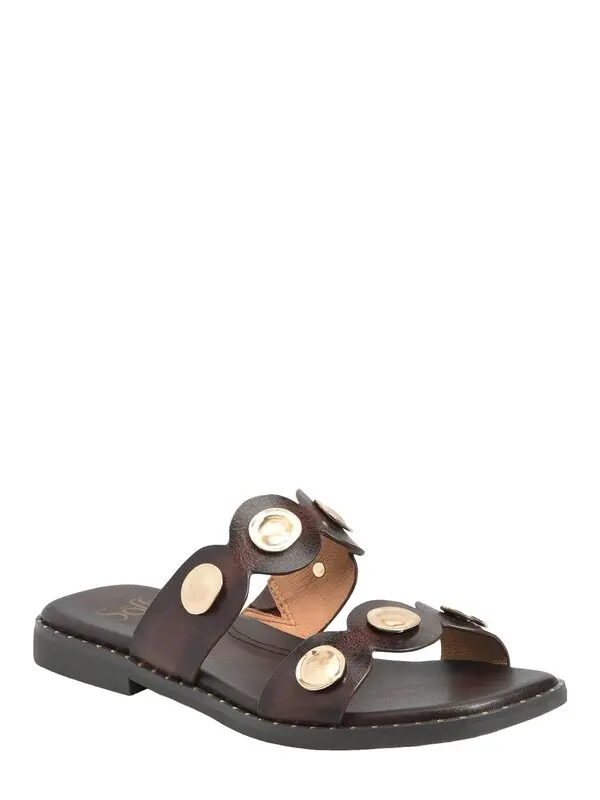 SOFFT Ezra Leather Slide Sandal - Tobacco
