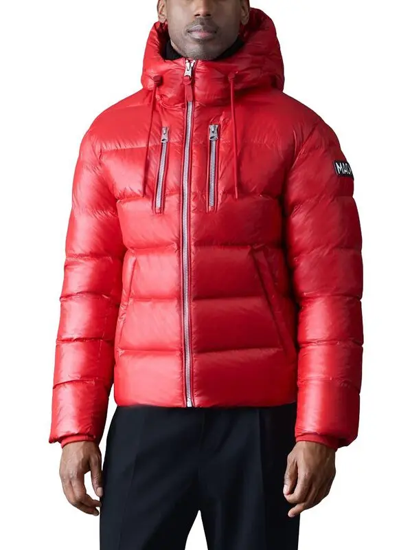 Mackage Victor Water Resistant Recycled Down Puffer Jacket - Dark Red