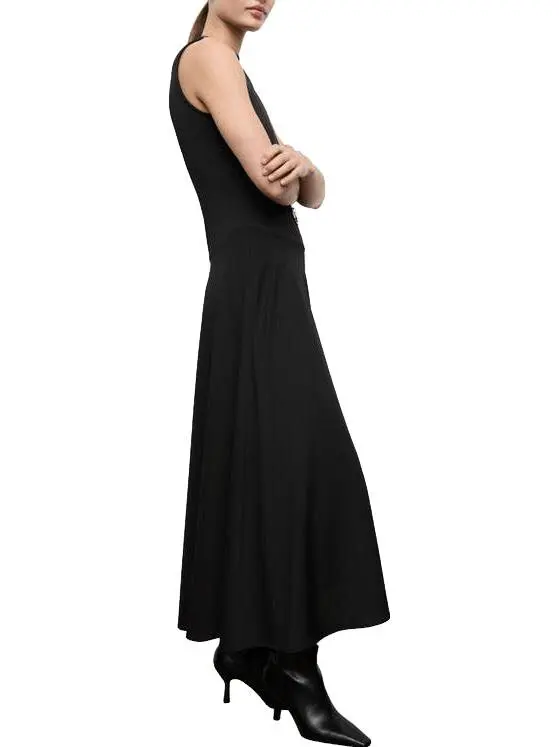 Mango Sleeveless Maxi Dress - Black