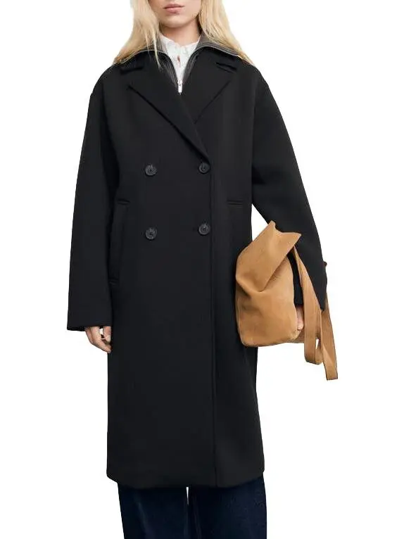 Mango Trench Coat With Bib - Black