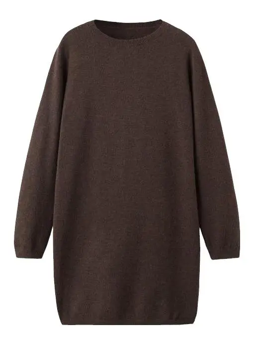 Mango Fine Knit Long-sleeve Sweater Dress - Chocolate