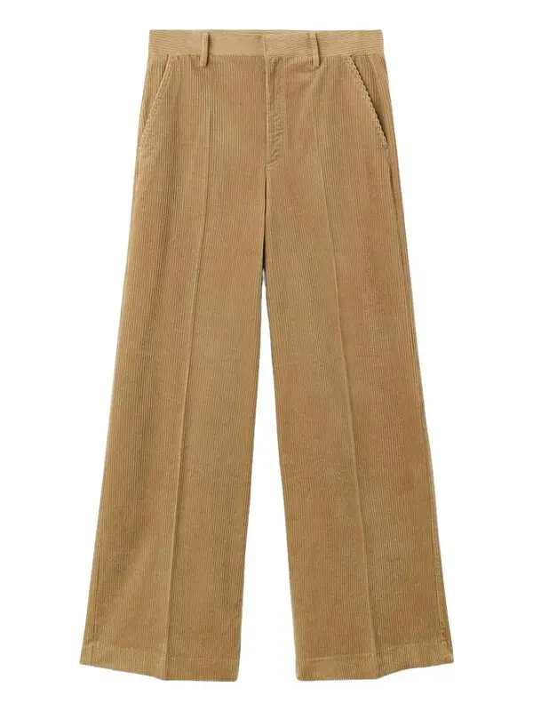 Mango Wide Leg Corduroy Trousers - Ochre