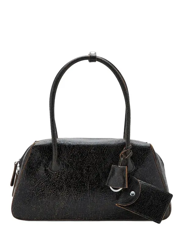 Mango Leather Shoulder Bag - Black