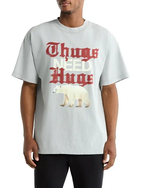 SANTO STUDIO X Marcus Buchecha Thugs Bear Graphic T-shirt - Cement