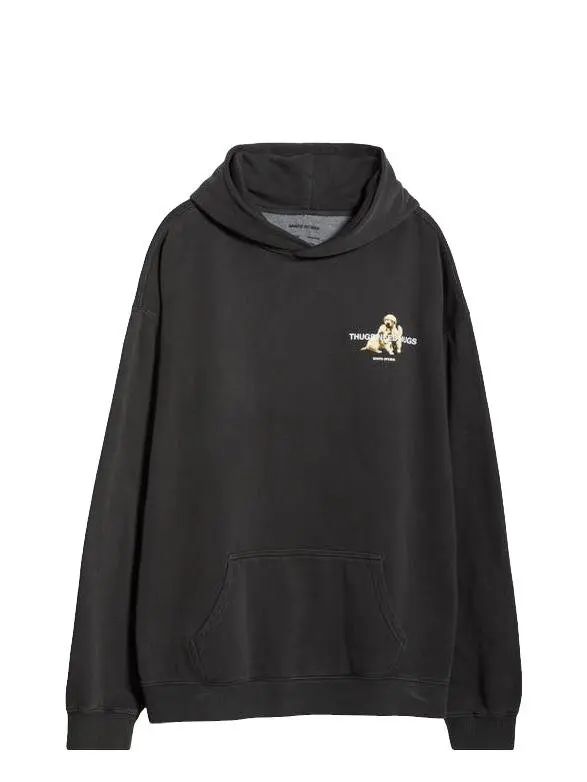 SANTO STUDIO Thugs Need Hugs Graphic Hoodie - Black