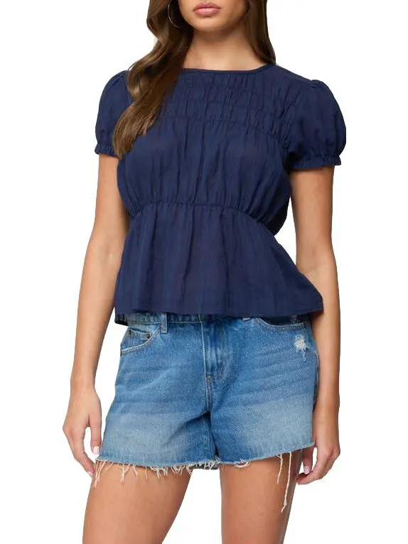 EDIKTED Maricella Peplum Top - Navy