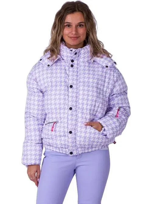 OOSC Houndstooth Puffer Jacket - Purple