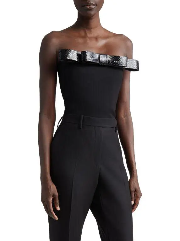 TOM FORD Wool Grain De Poudre Strapless Top - Black