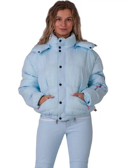 OOSC Cropped Puffer Jacket - Ice Blue