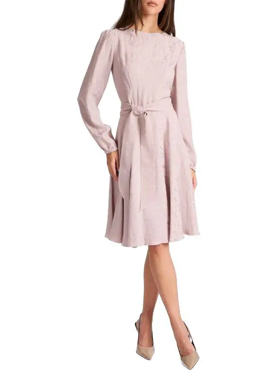 Santorelli Rovela Long Sleeve Fit And Flared Dress - Lilac Shadow