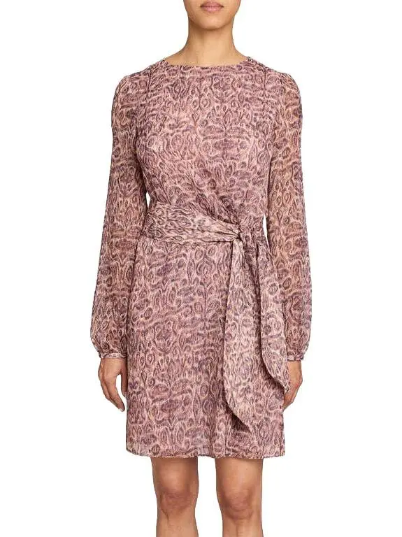 Santorelli Darya Printed Georgette Dress - Dusty Lilac Multi