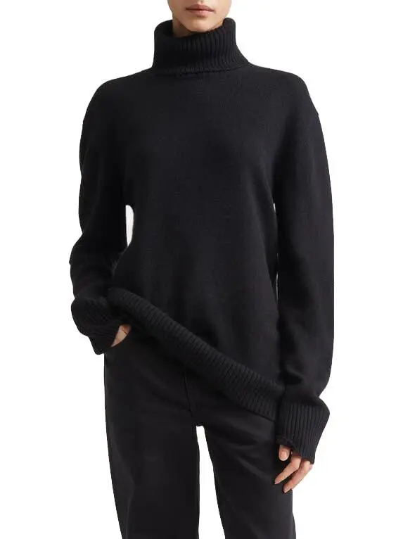 TOTEME Cashmere Turtleneck Sweater - Black