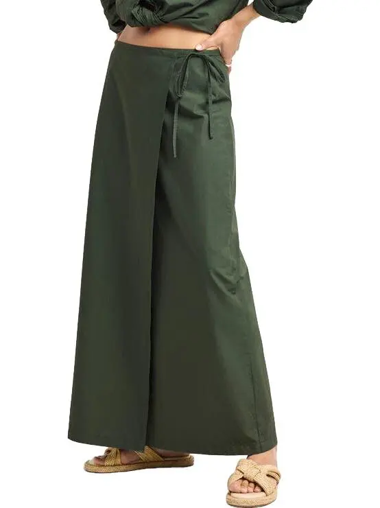 VITAMIN A® Organic Linen Wrap Skirt - Forest