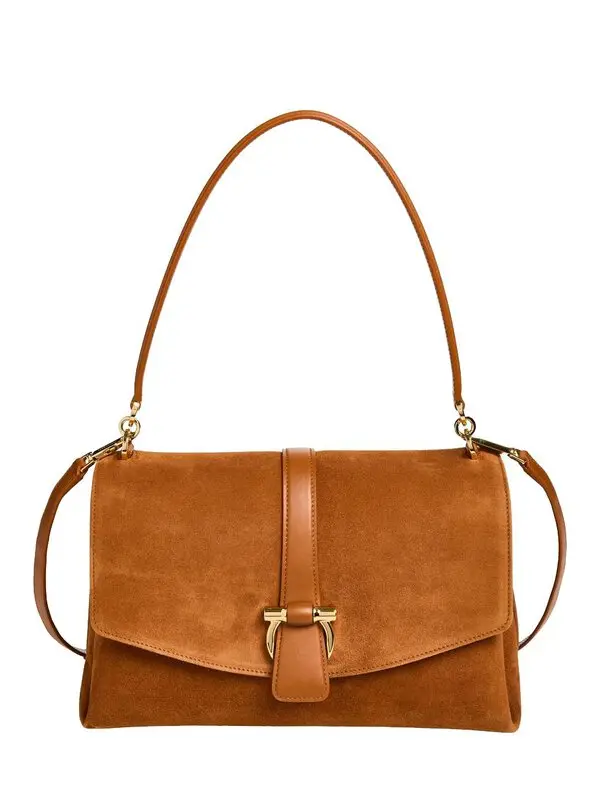 FERRAGAMO Medium Leather Top Handle Bag - Natural Resort