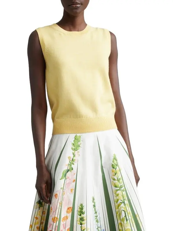 Oscar De La Renta Wool Sweater Vest - Yellow