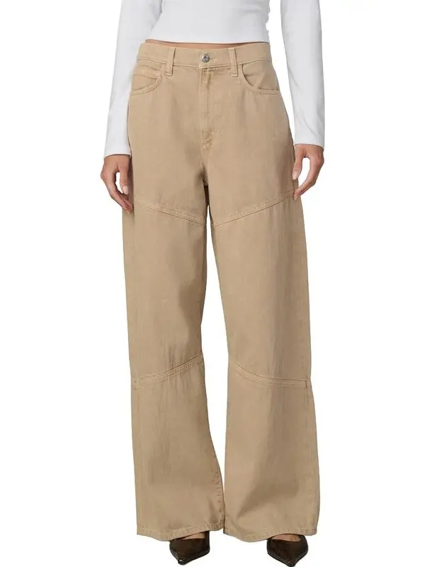 Joe's Jeans The Harlowe Seamed High-waist Wide-leg Jeans - Tigers Eye