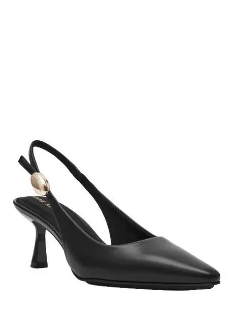 Anne Klein Cynthia Slingback Pumps - Black Smooth