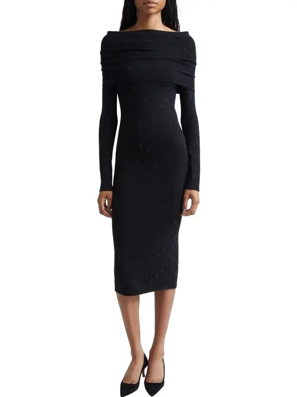 Max Mara Madatti Crystal Embellished Sweater Dress - Black