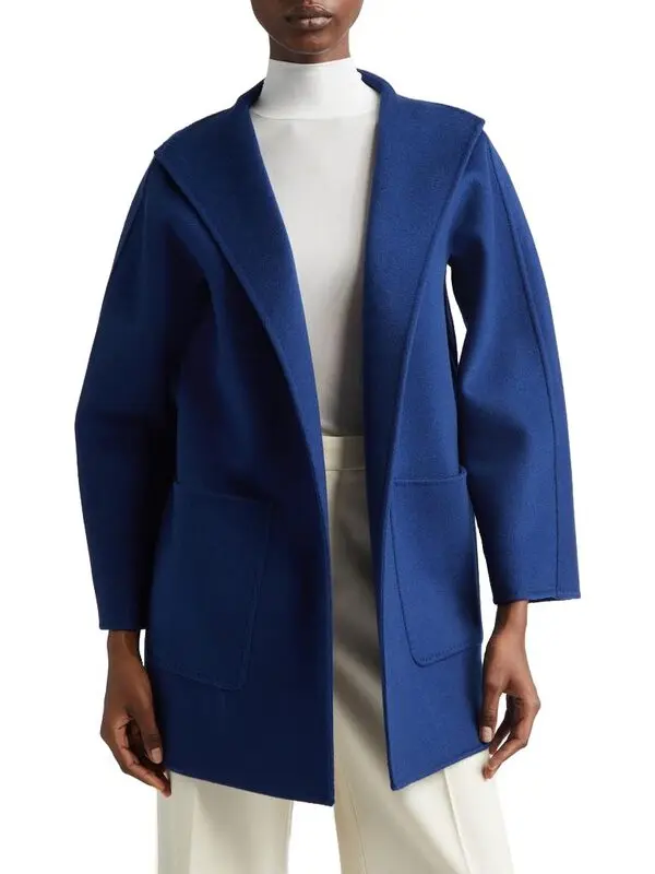 Max Mara Edile Cashmere Double Face Wrap Coat - China Blue