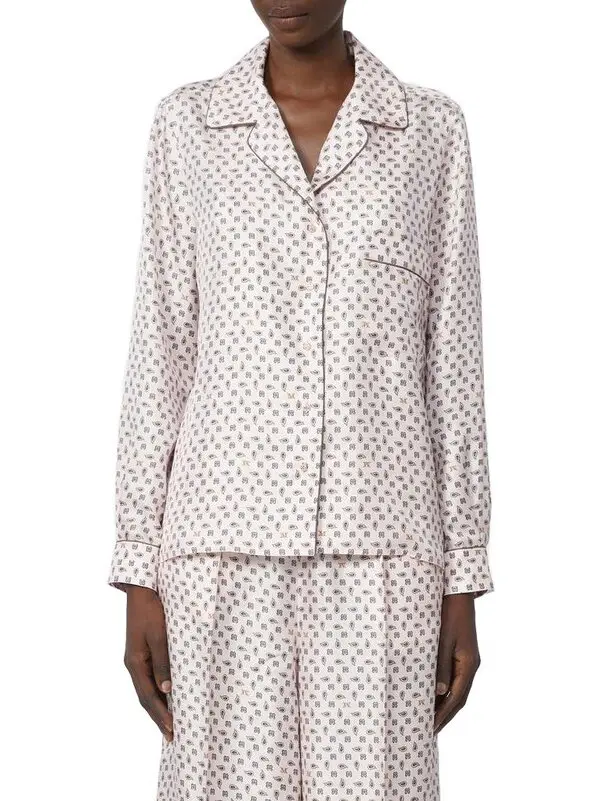 Max Mara Disco Monogram Paisley Pajama Shirt - Pink