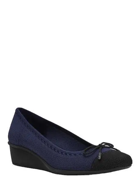 Anne Klein Wesson Wedge Pump - Navy/black