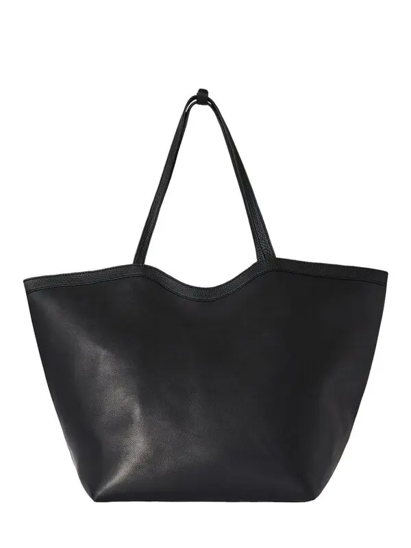 THE ROW Xl Stitched Park Tote Bag - Black / Black