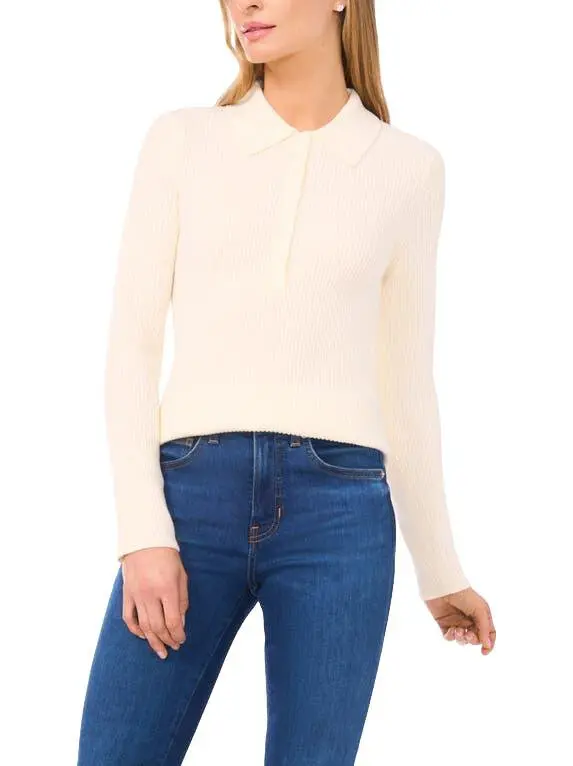 Ted Baker London Jalia Rib Polo Sweater - Buttercream
