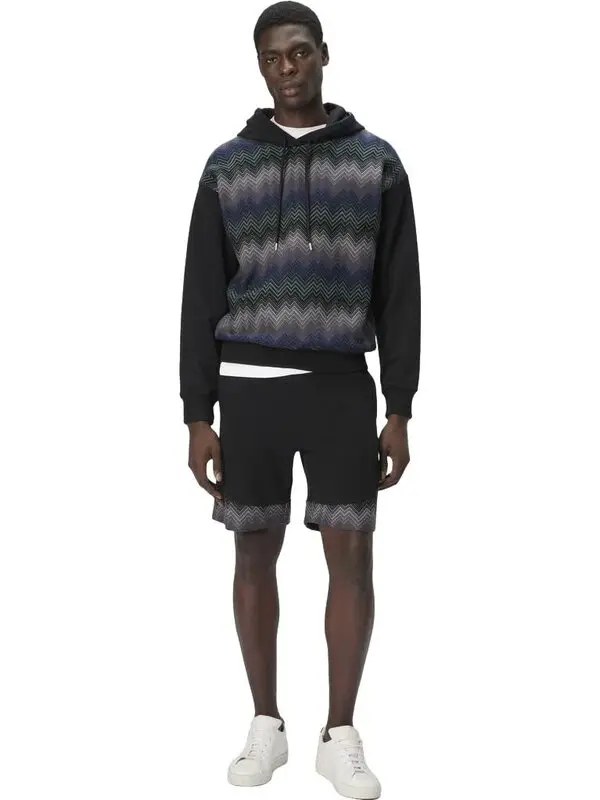 Missoni Hoodie With Zigzag Insert - Black