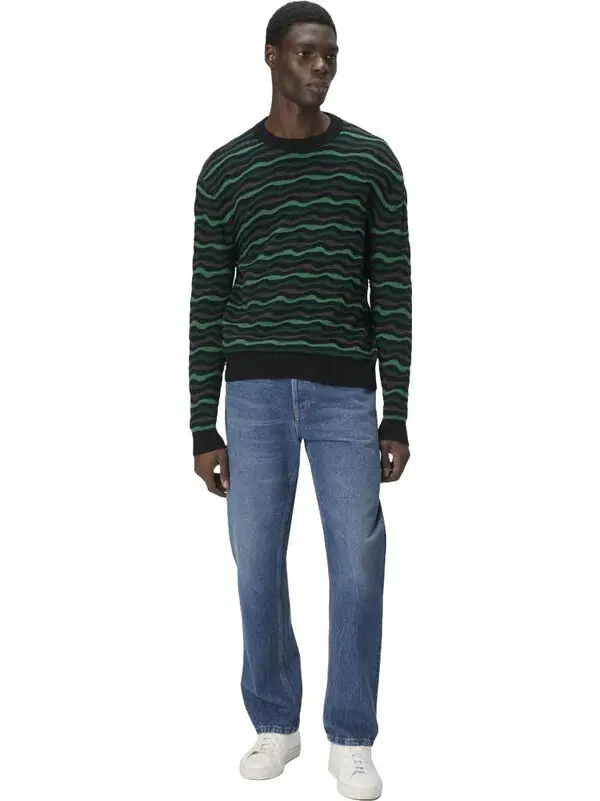 Missoni Wave Knit Crew Neck Sweater - Green