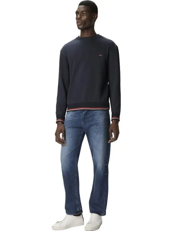 Missoni Crew Neck Sweatshirt With Embroidered Logo - Blue