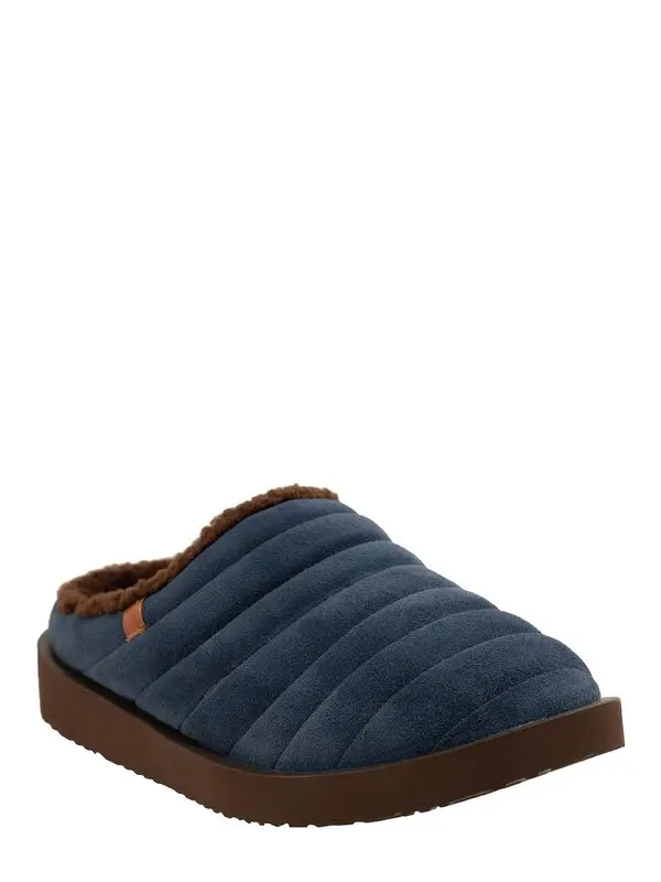 REVITALIGN Valley Faux Fur Lined Slipper - Marine Blue