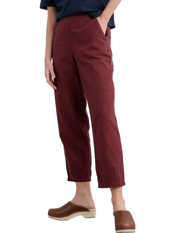 SEASALT CORNWALL Vow Cave Organic Cotton Crop Tapered Pants - Forest Garden Dark Cinnamon