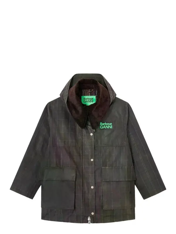GANNI X Barbour Corduroy-collar Coat - Green