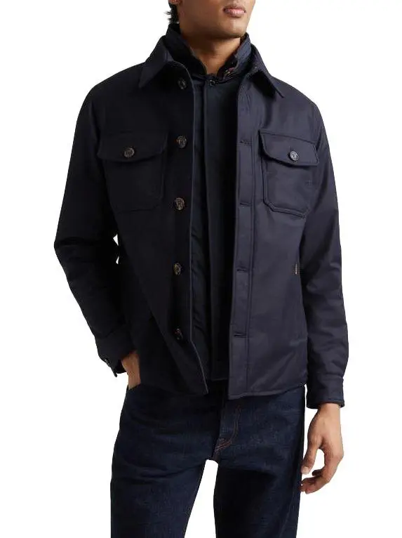 MOORER Duino Waterproof Virgin Wool And Cashmere Jacket - Blue
