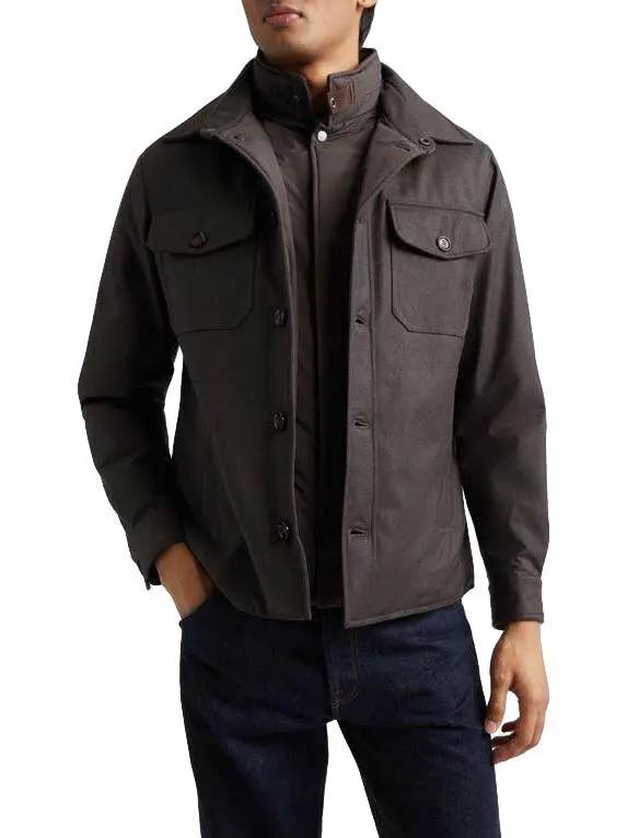 MOORER Duino Waterproof Virgin Wool And Cashmere Jacket - Brown