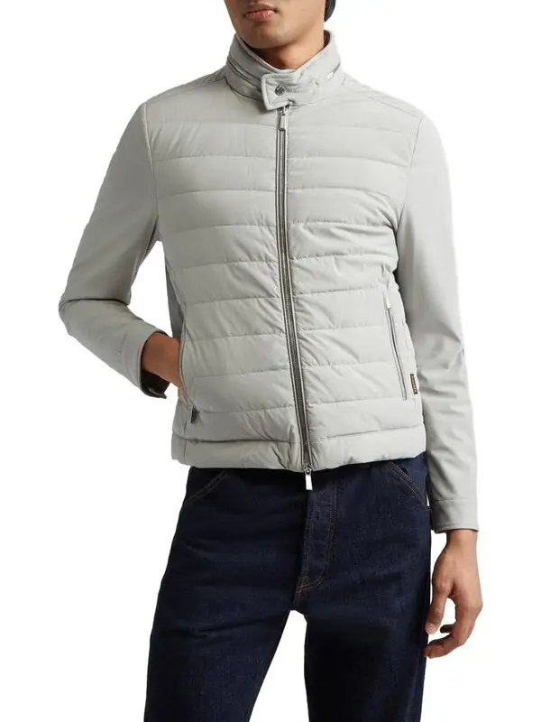 MOORER Filippo Water-resistant Quilted Down Jacket - Ghiaccio