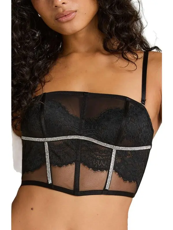 Hunkemoller Odette Diamante Bustier - Caviar