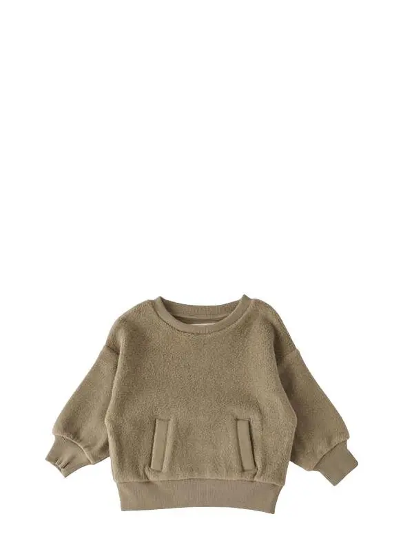 PEHR Organic Cotton Teddy Fleece Sweatshirt - Moss